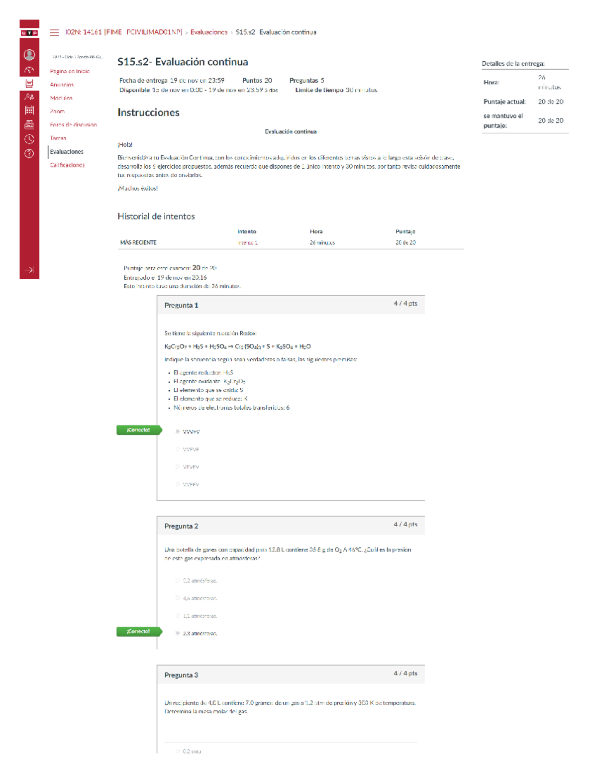 Screencapture Canvas utp edu-pe -courses-209615-quizzes-1353042-2021-11 ...