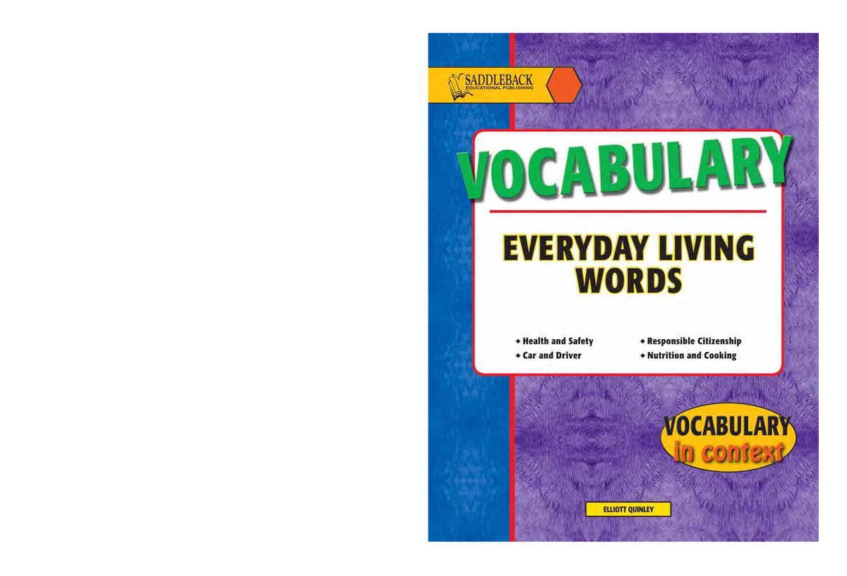 Everyday Living Vocabulary (Vocabulary in Context) - PDF Room - ELLIOTT ...