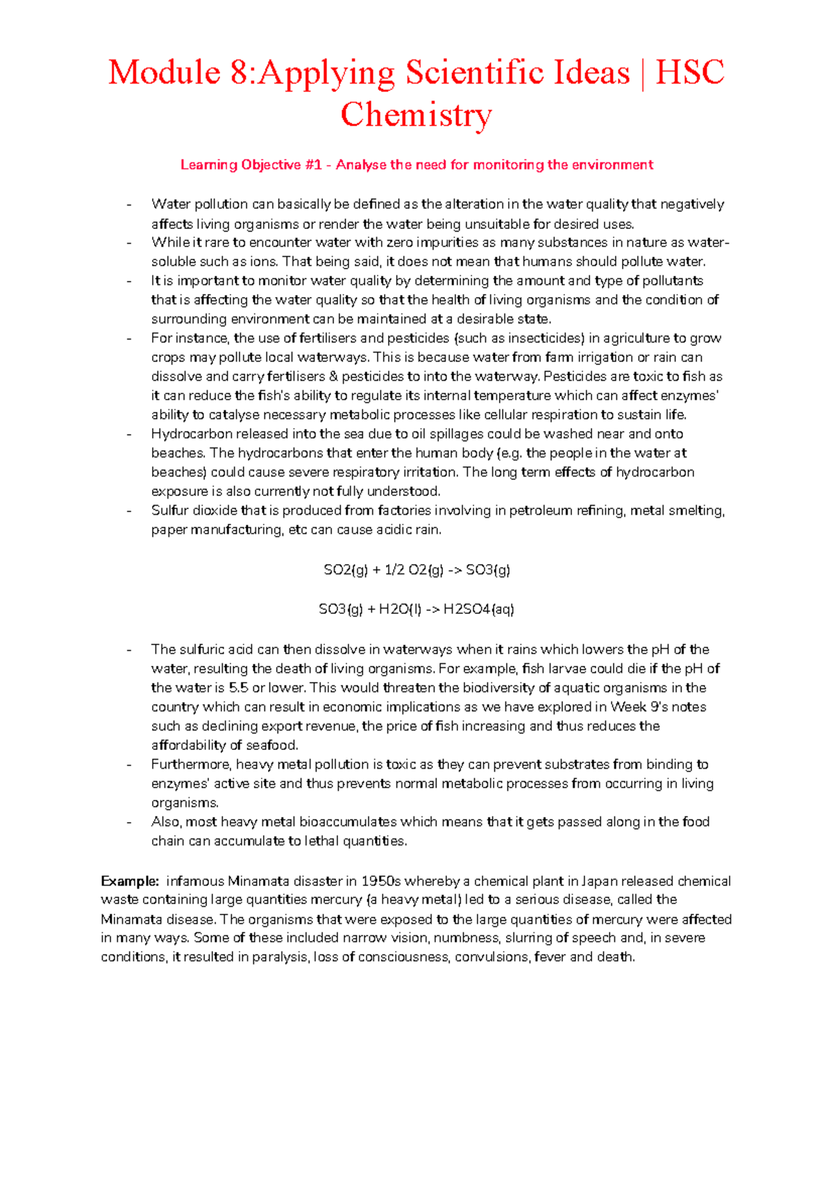 Module 8 Applying Scientific Ideas - Chemistry Learning Objective #1 ...