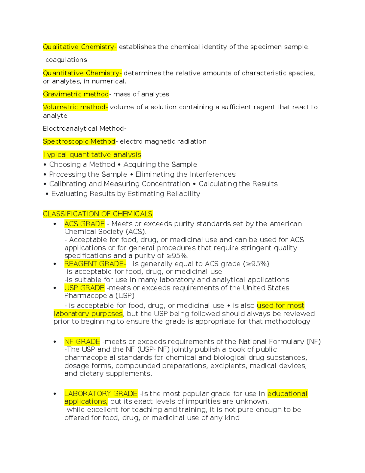 Anachem LEC - Qualitative Chemistry- establishes the chemical identity ...