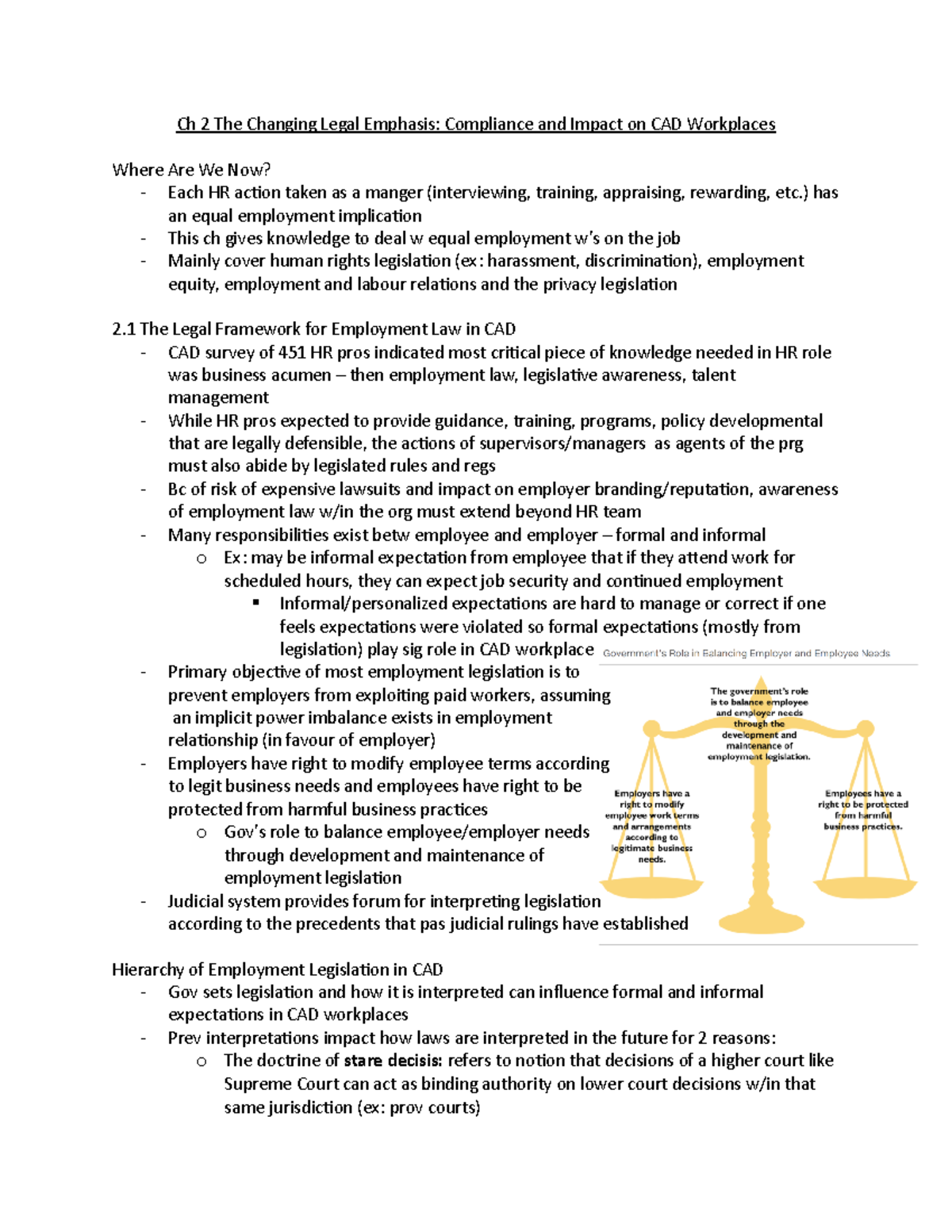 Ch 2 The Changing Legal Emphasis - ) has an equal employment implicaion ...