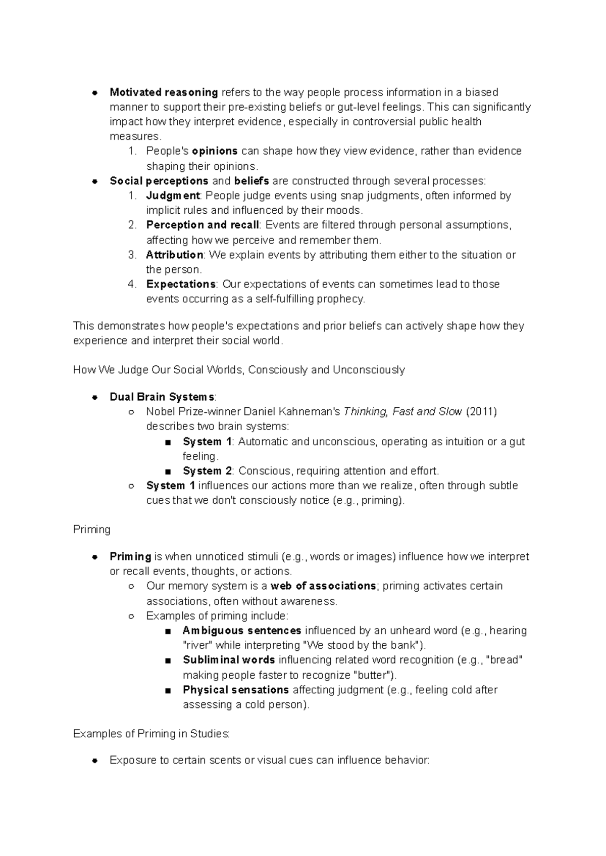 PSY220 ch 3 notes - Motivated reasoning refers to the way people ...