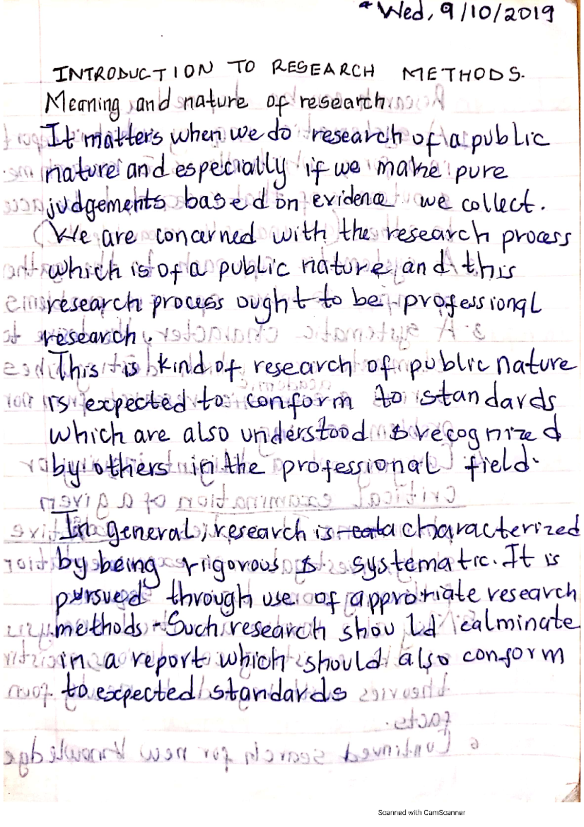 Research Methods Notes part 1 - Wed, INTRODUCT ION TO RESEARCH METHODS ...