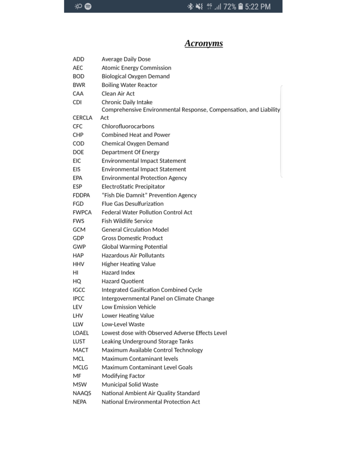List of Acronyms - ENGR 202 - Studocu