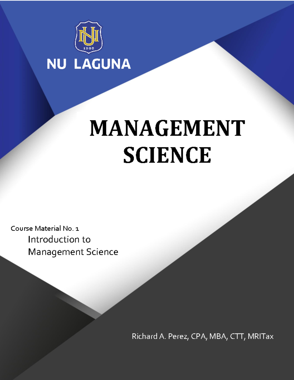 Topic 1 - Intro to Management Science Economy - MANAGEMENT SCIENCE ...