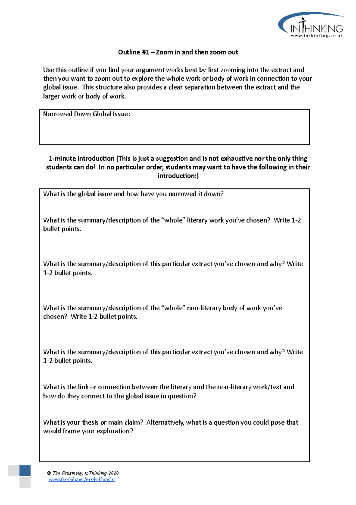 IO - Student In-Depth Outline - Outline #1 – Zoom in and then zoom out ...
