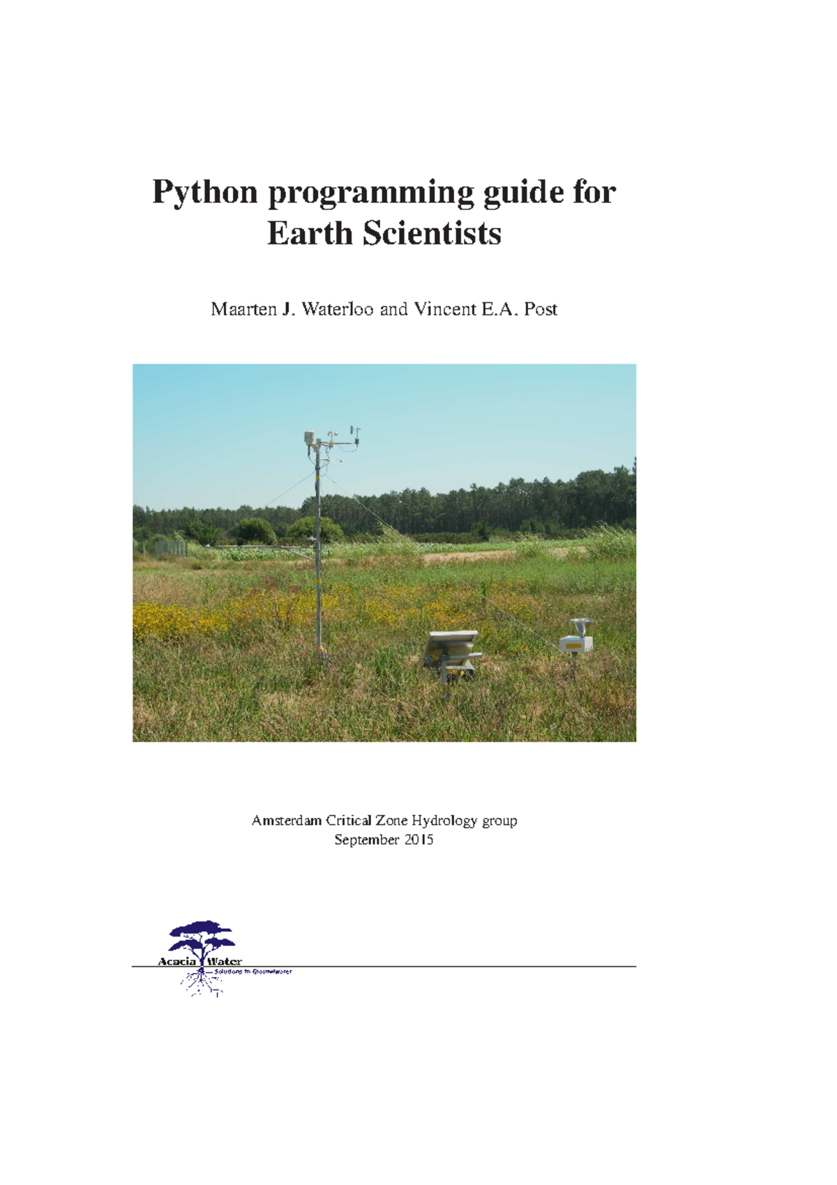 Hydro python manual - Python programming guide for Earth Scientists ...