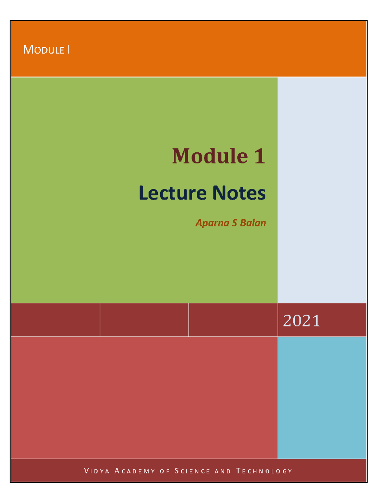 Acn Advanced Computer Network Module I 2021 Module 1 Lecture Notes
