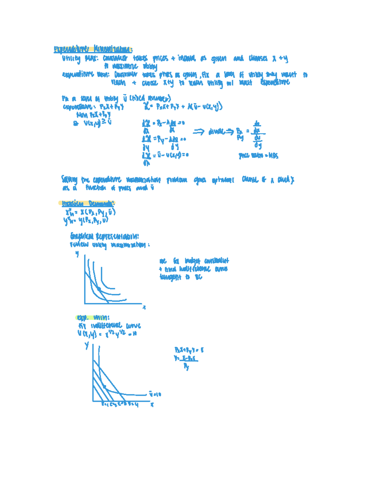 Lecture 5 Expenditure Minimization - Econ 11 - Studocu