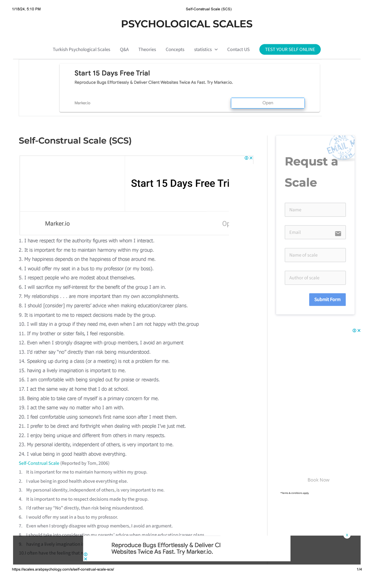 Self-Construal Scale (SCS) - Start 15 Days Free Trial Reproduce Bugs ...