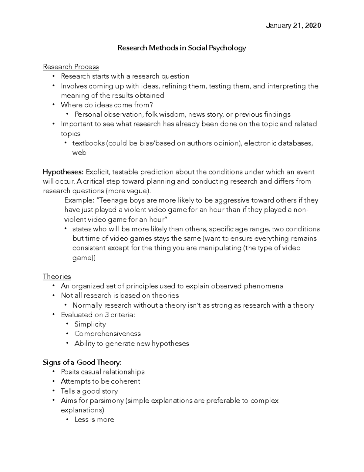 Social Psychology - Week 2 - Research Methods in Social Psychology ...