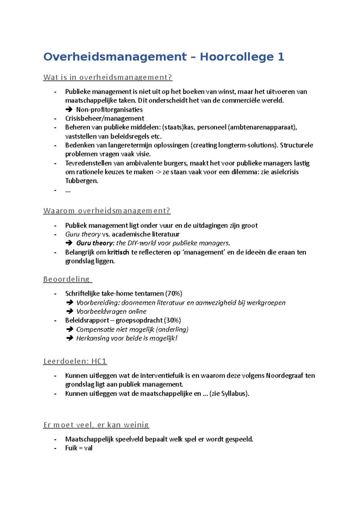 Overheidsmanagement - Dit onderscheidt het van de commerciële wereld ...