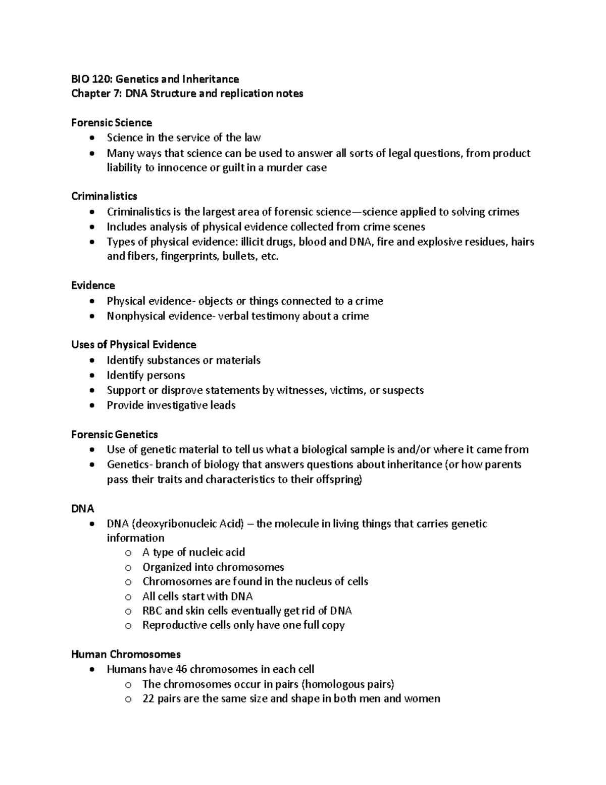 BIO 120 chapter 7 pdf - notes to help with tests/quizzes and ...