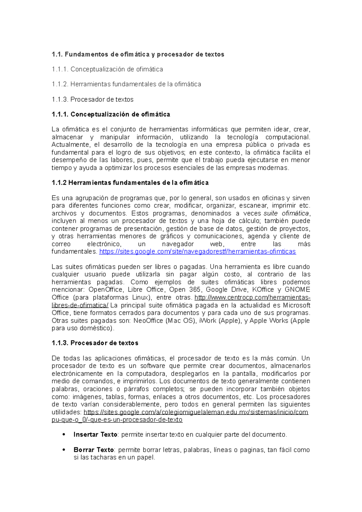 Ofimatica tema 1 y 2 - TEMAS DE ESTUDIO DE LOS TEMAS PRINCIPALES - 1 ...