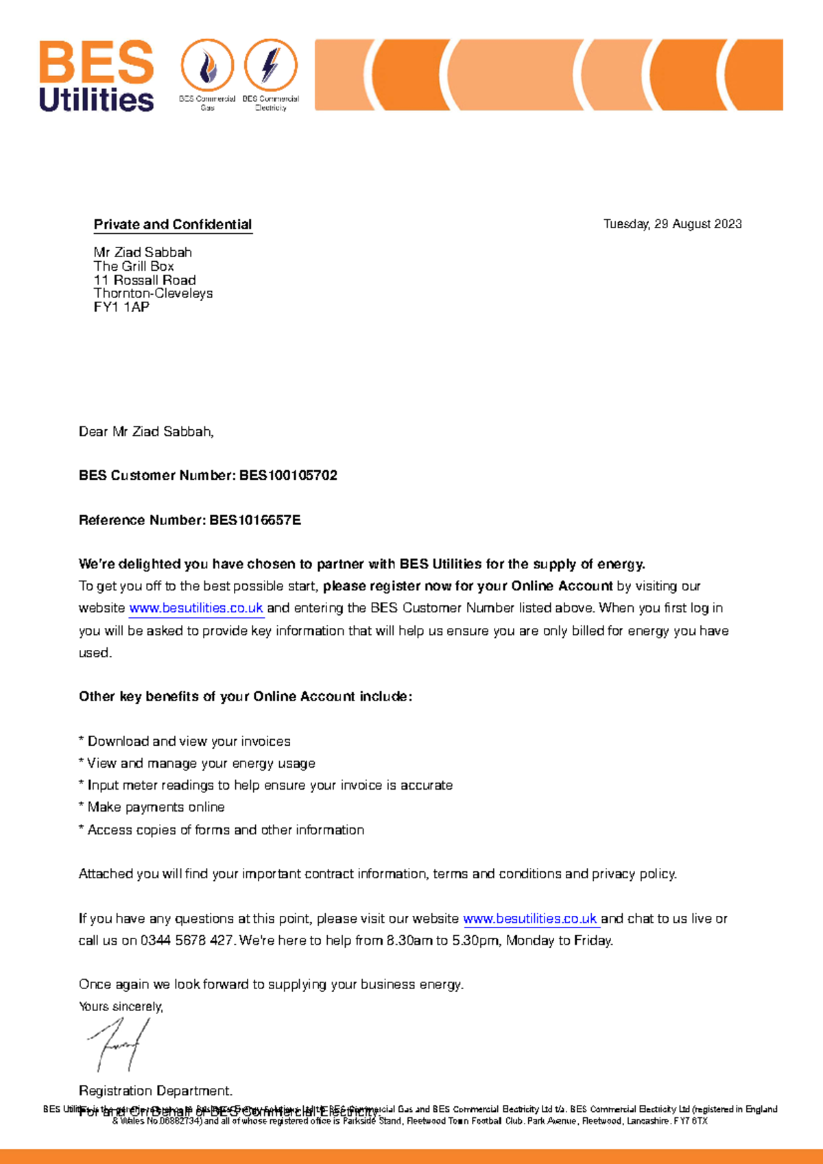 Electricity Welcome Letter 5296659249882414719 - - Studocu