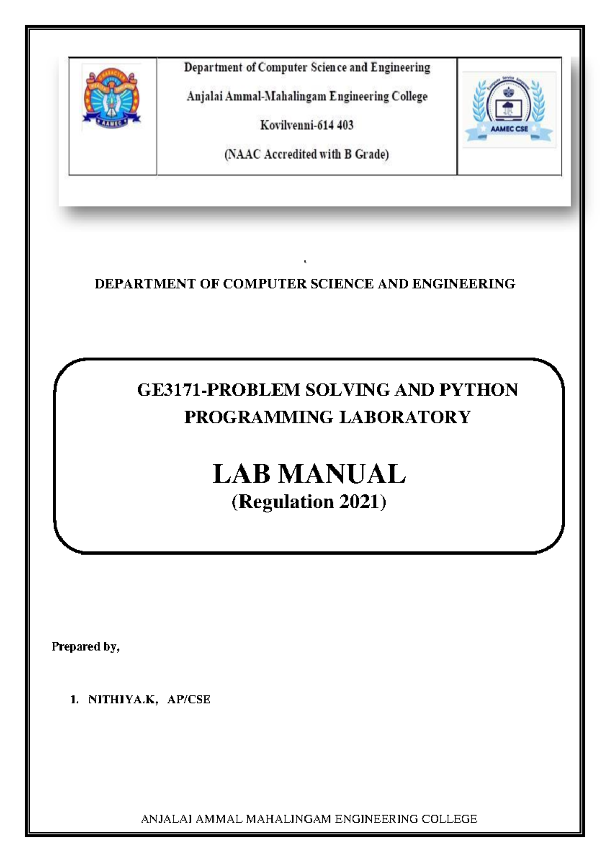 Pythonpgm 23-230124063755-e98b40d2 - ####### \ DEPARTMENT OF COMPUTER SCIENCE AND ENGINEERING ...