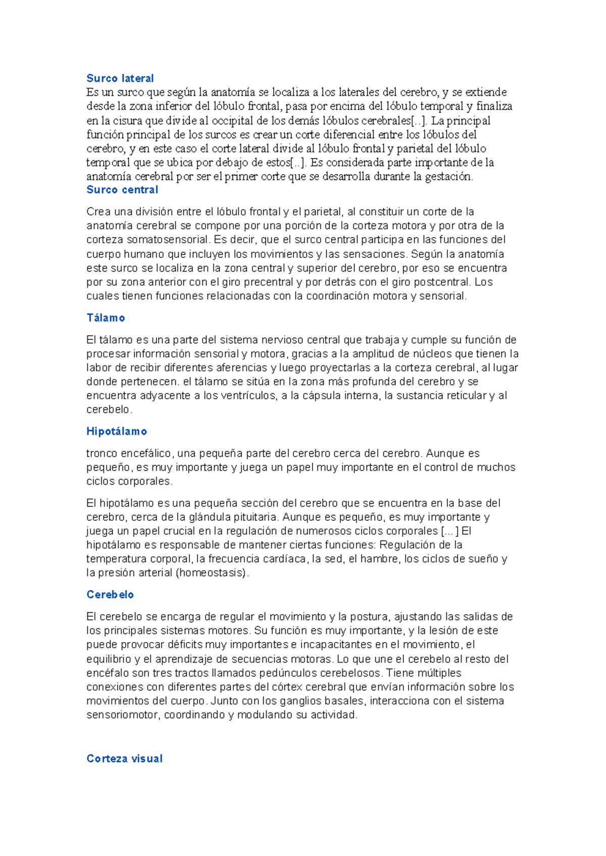 Surco lateral - asdasd - Surco lateral Es un surco que según la ...