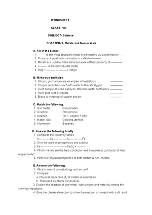 Class 7, chapter 4 CHAPTER- 4, Acids, Bases and Salts - WORKSHEET CLASS ...
