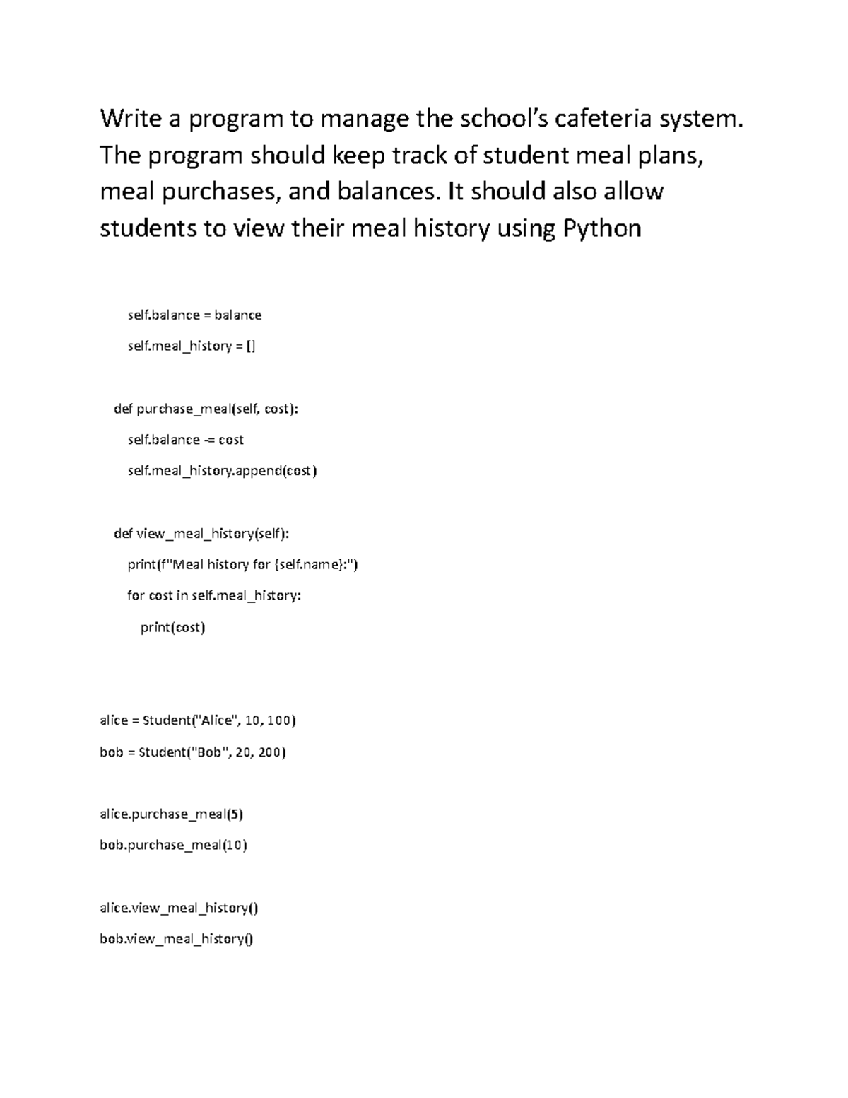 Comp6076 Assign 03 Python Write A Program To Manage The School S