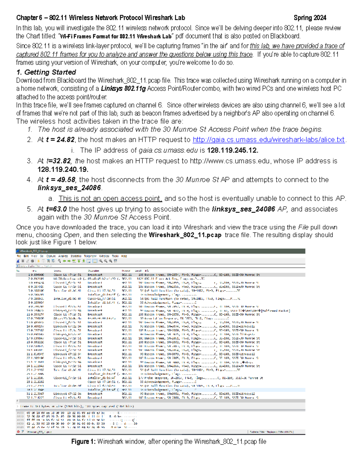 CH 6 – 802.11 Wireless Network Protocol Wireshark Lab - Spring 2024 ...