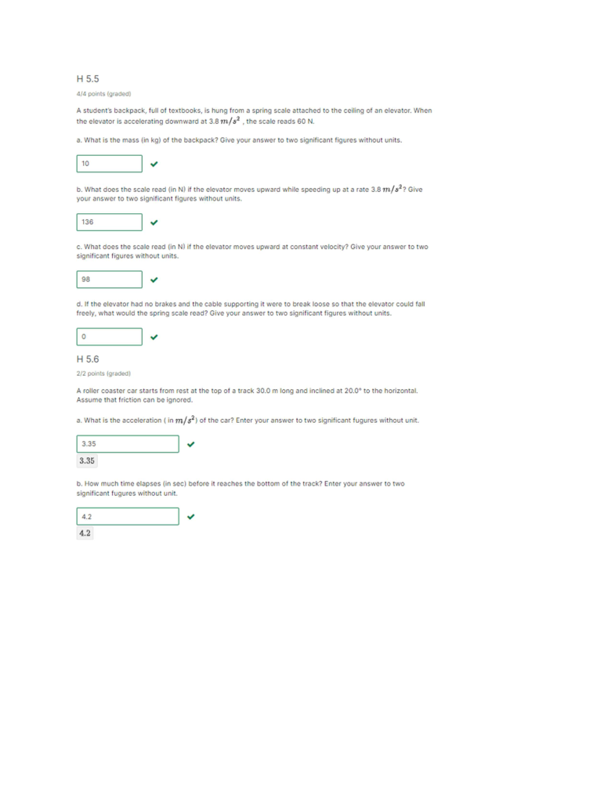 Week 5 Problems part 4 - PHYS 100 - Studocu