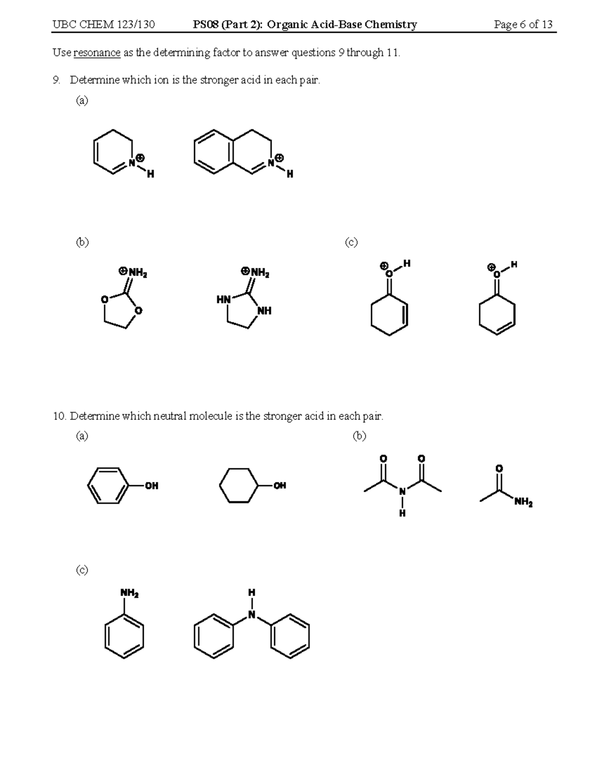 PS08b Org Acid-Base - Organic Chemistry Notes - CHEM 123 - UBC CHEM 123 ...