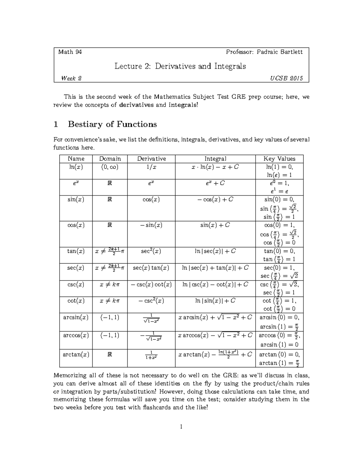 Math gre w2015 lecture 2 - Math 94 Professor: Padraic Bartlett Lecture ...