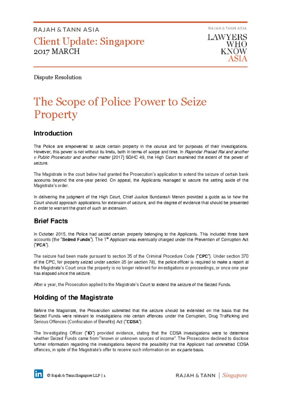 2017-03-The Scope of Police Power - 2017 MARCH Dispute Resolution The ...