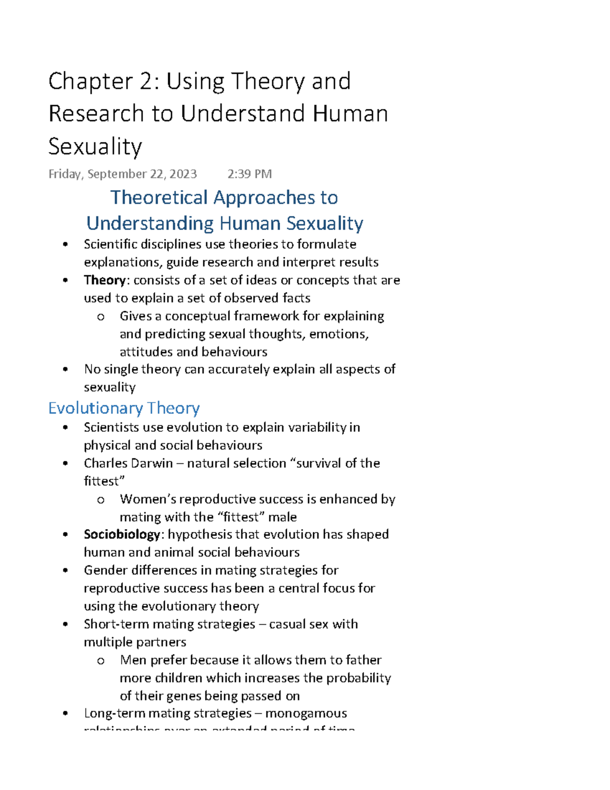 Chapter 2 Using Theory and Research to Understand Human Sexuality ...