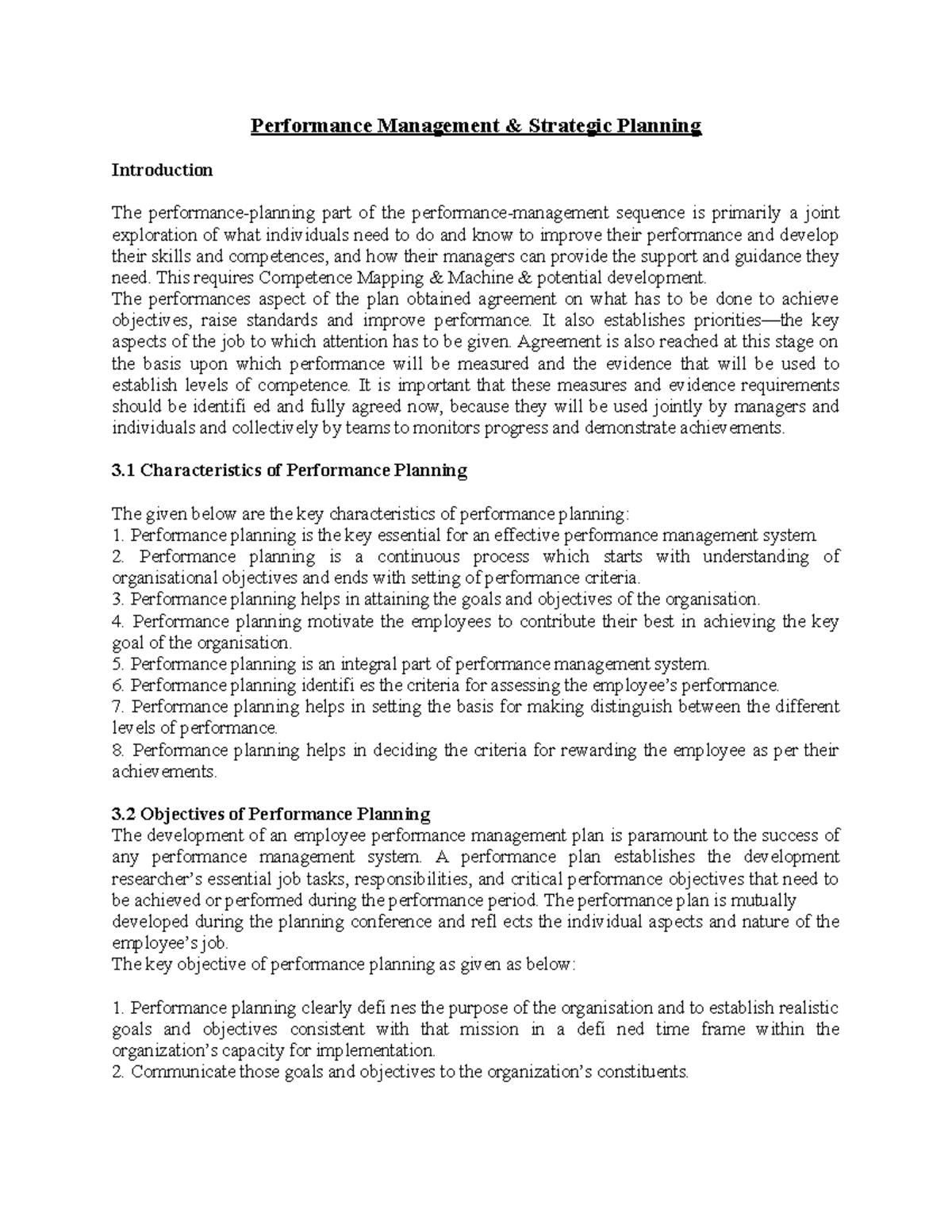 Performance Management-Handout - Performance Management & Strategic ...