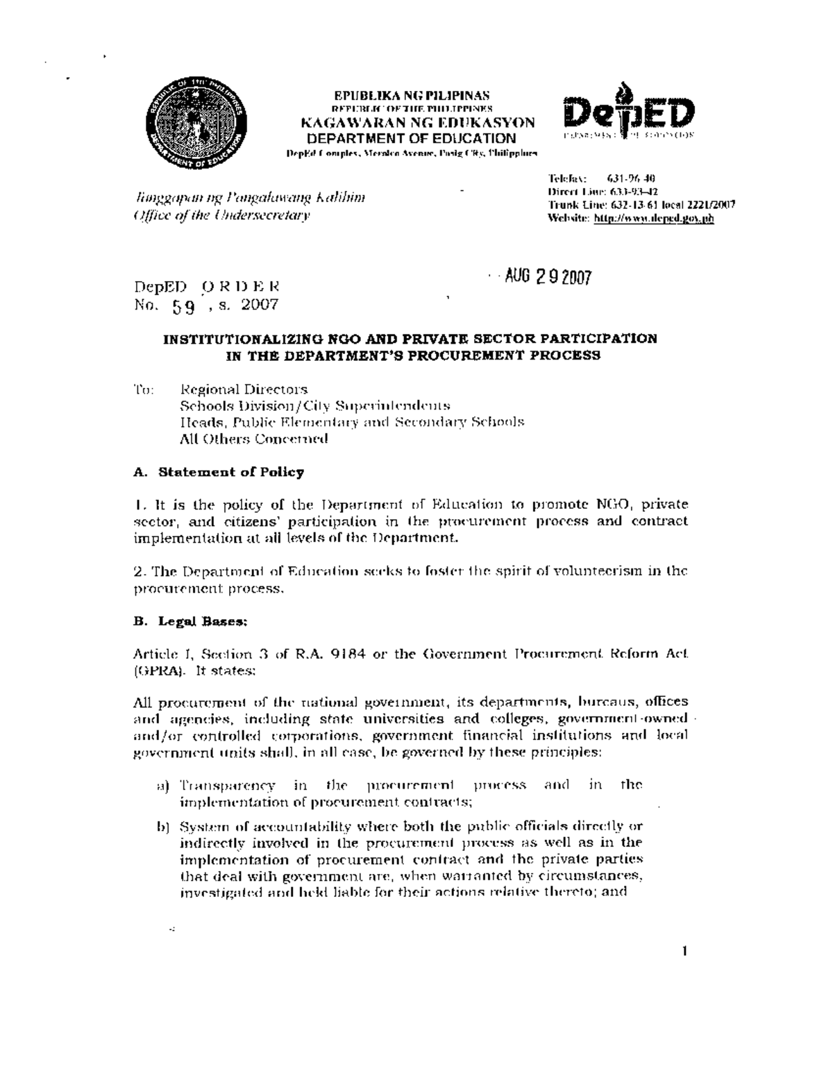 Institutionalizing NGO AND Private Sector Participation IN THE ...