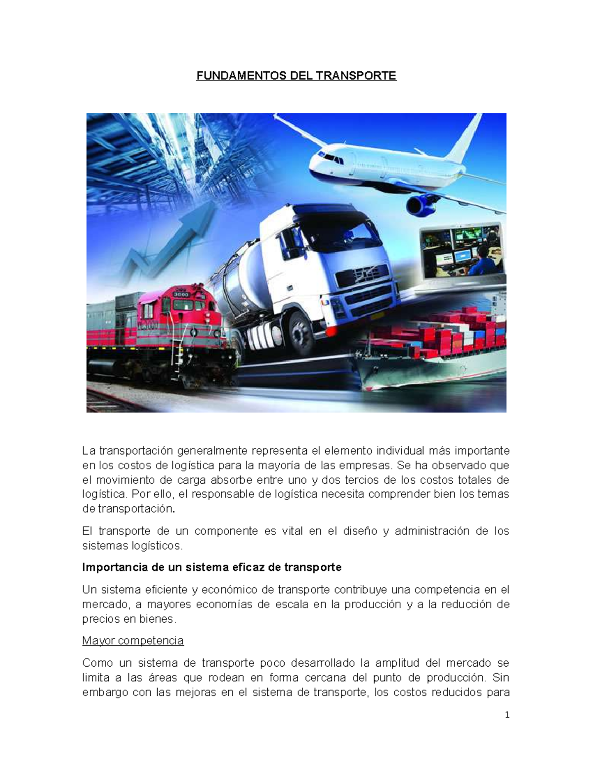362115466 Fundamentos Del Transporte - FUNDAMENTOS DEL TRANSPORTE La ...