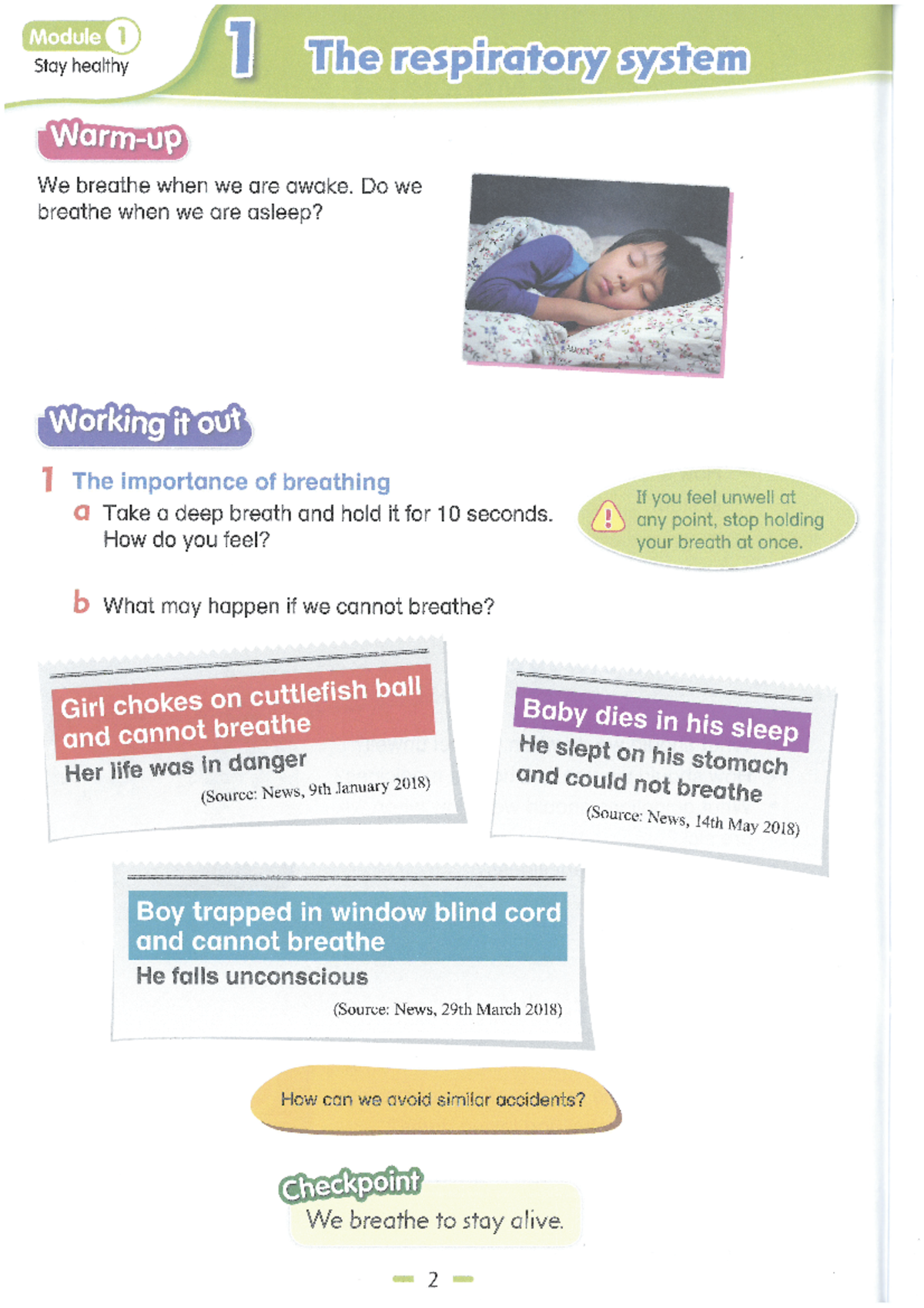 P.3_GS_Unit 1 Respiratory system_Textbook - Module 1 Stay healthy 1 The ...