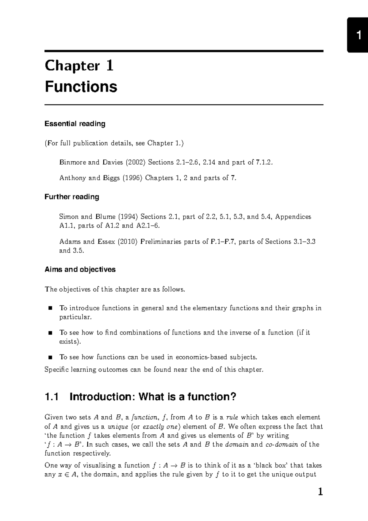 MT1186 Chapter 1 Functions - 1 Chapter 1 Functions Essential reading (For full publication ...