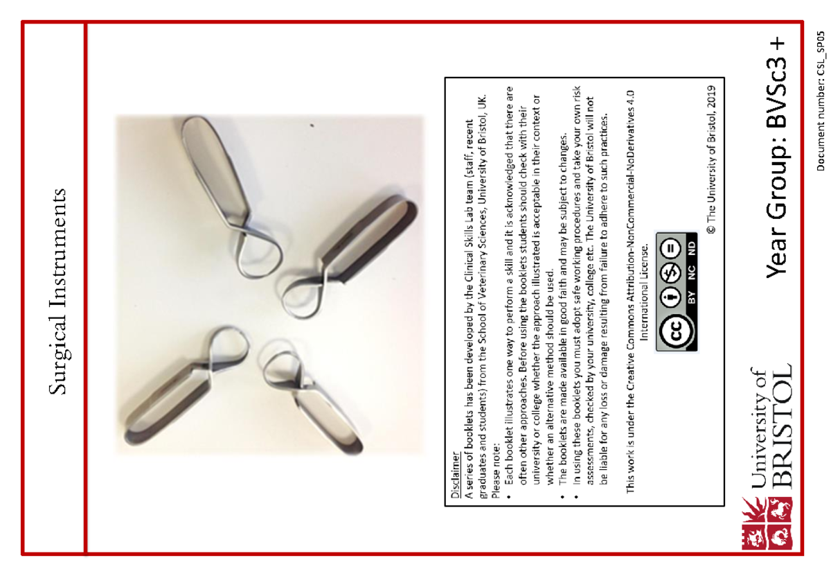 Surgical Instruments - Surgical Instruments Year Group: BVSc + Document ...