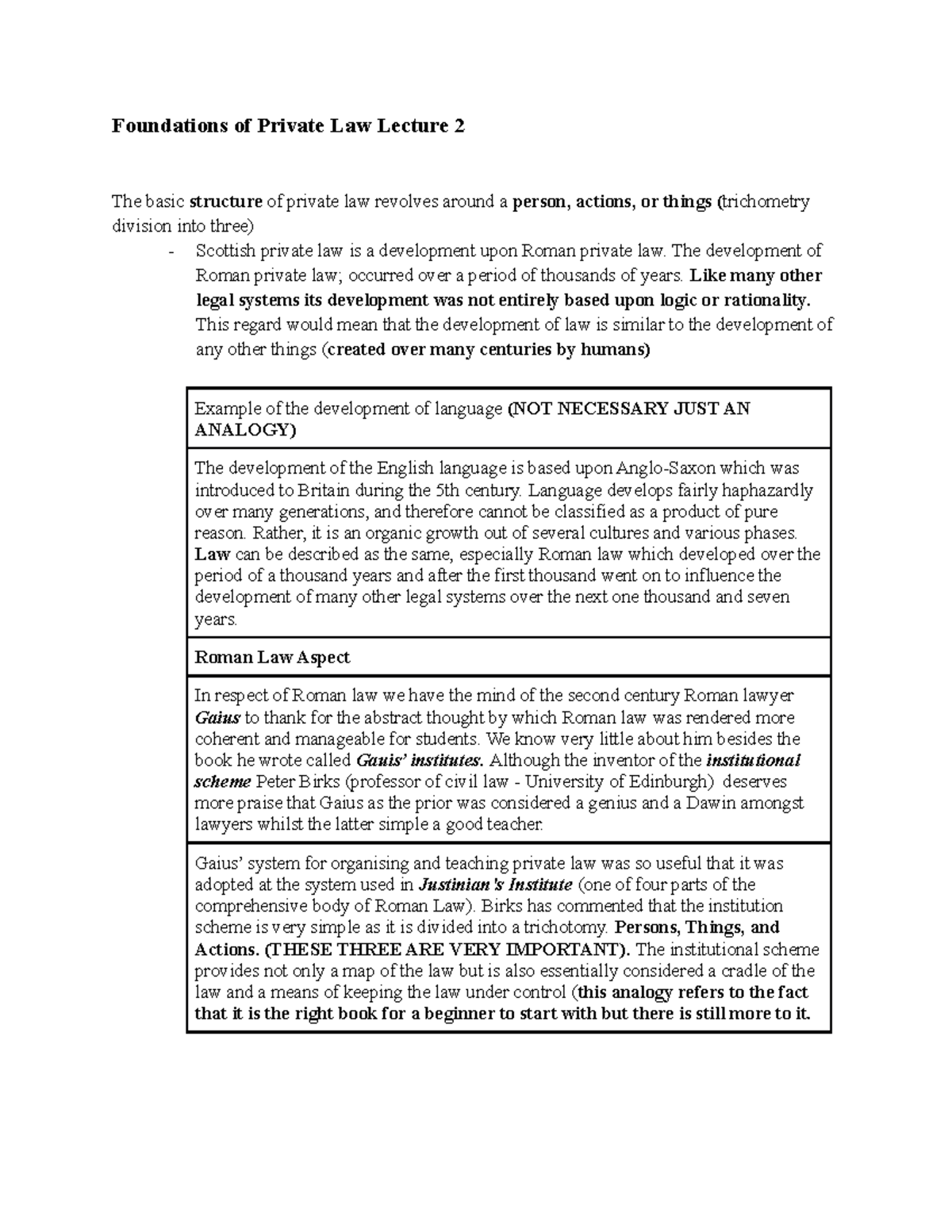 Foundations of Private LAW 2 - Foundations of Private Law Lecture 2 The ...
