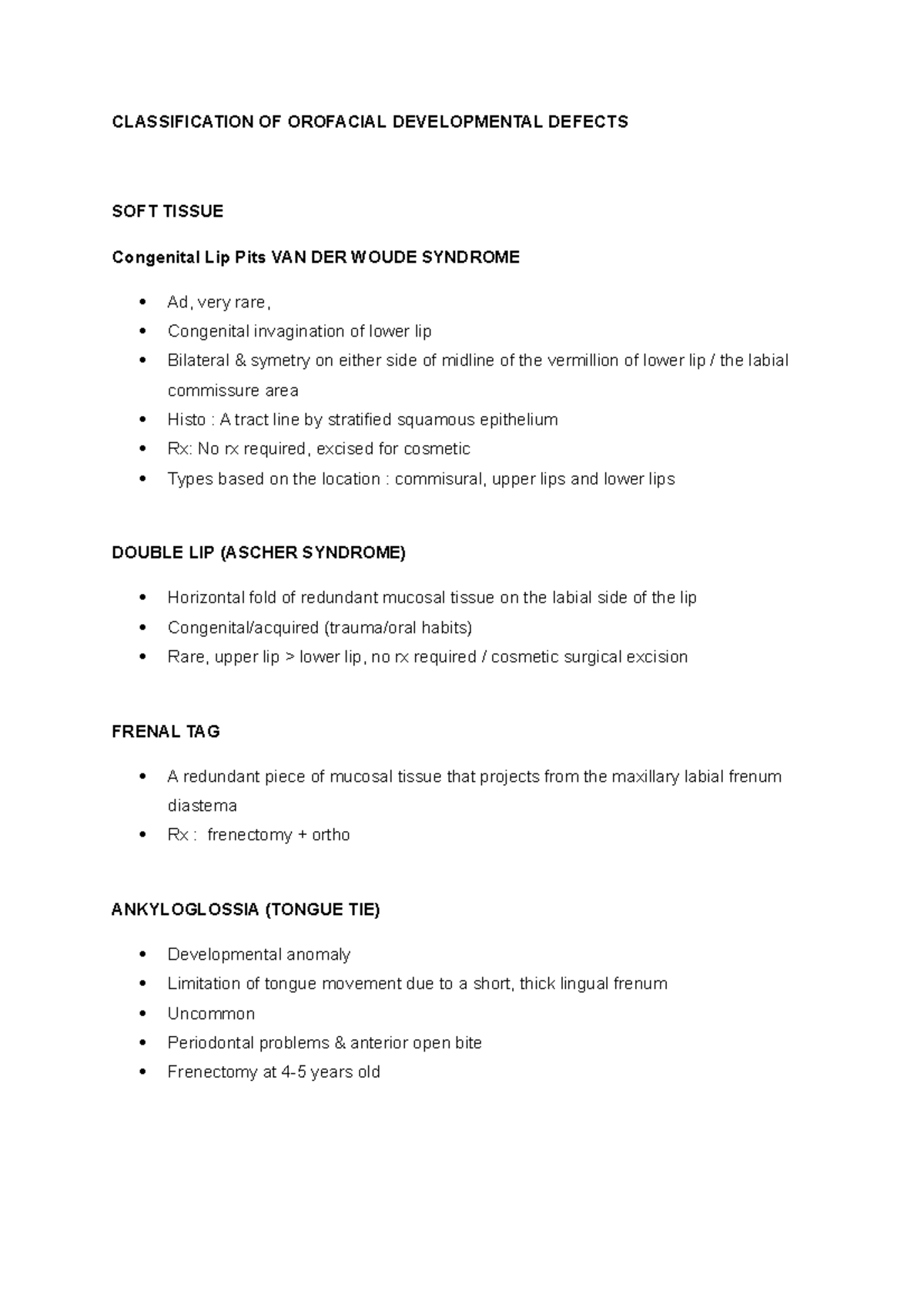 Classification OF Orofacial Developmental Defect - CLASSIFICATION OF ...