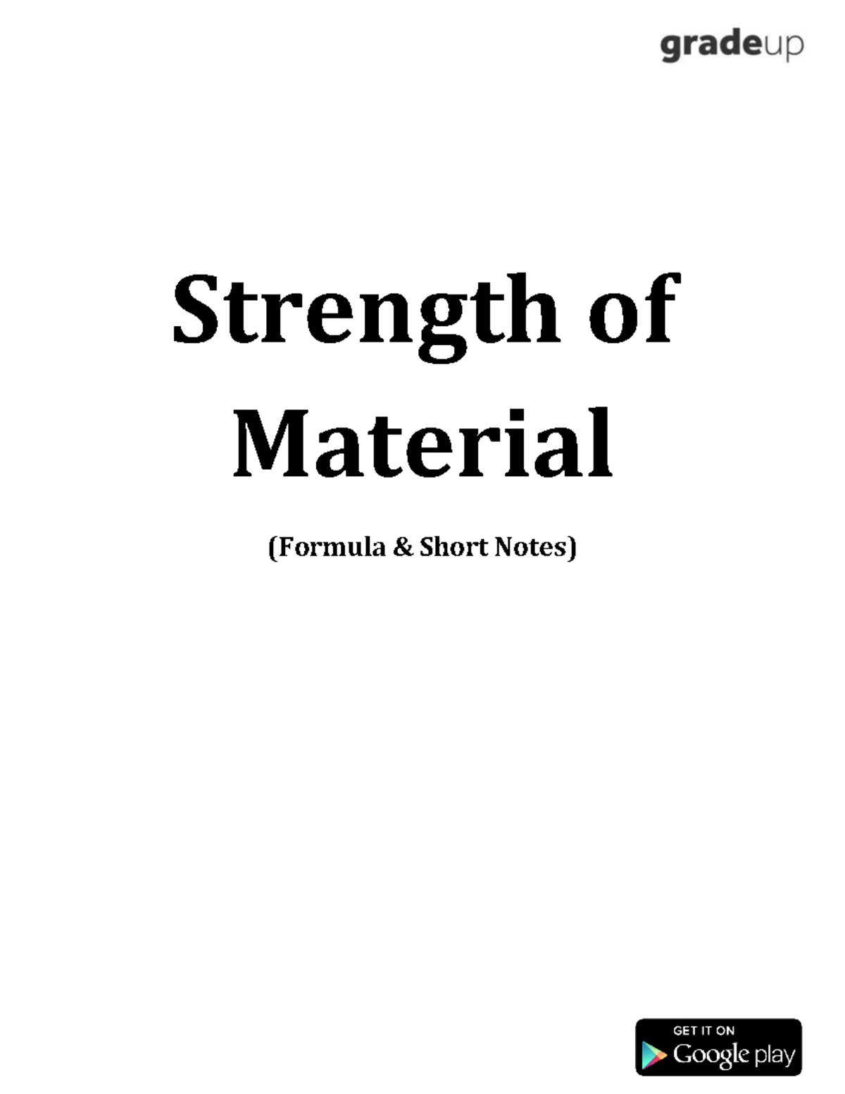 Strength of Material Formulas Short Note - Strength of Material ...