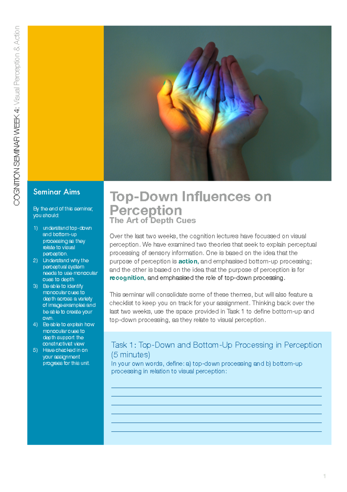 BOC Week 4 Seminar - Top-Down Influences on Perception The Art of Depth ...