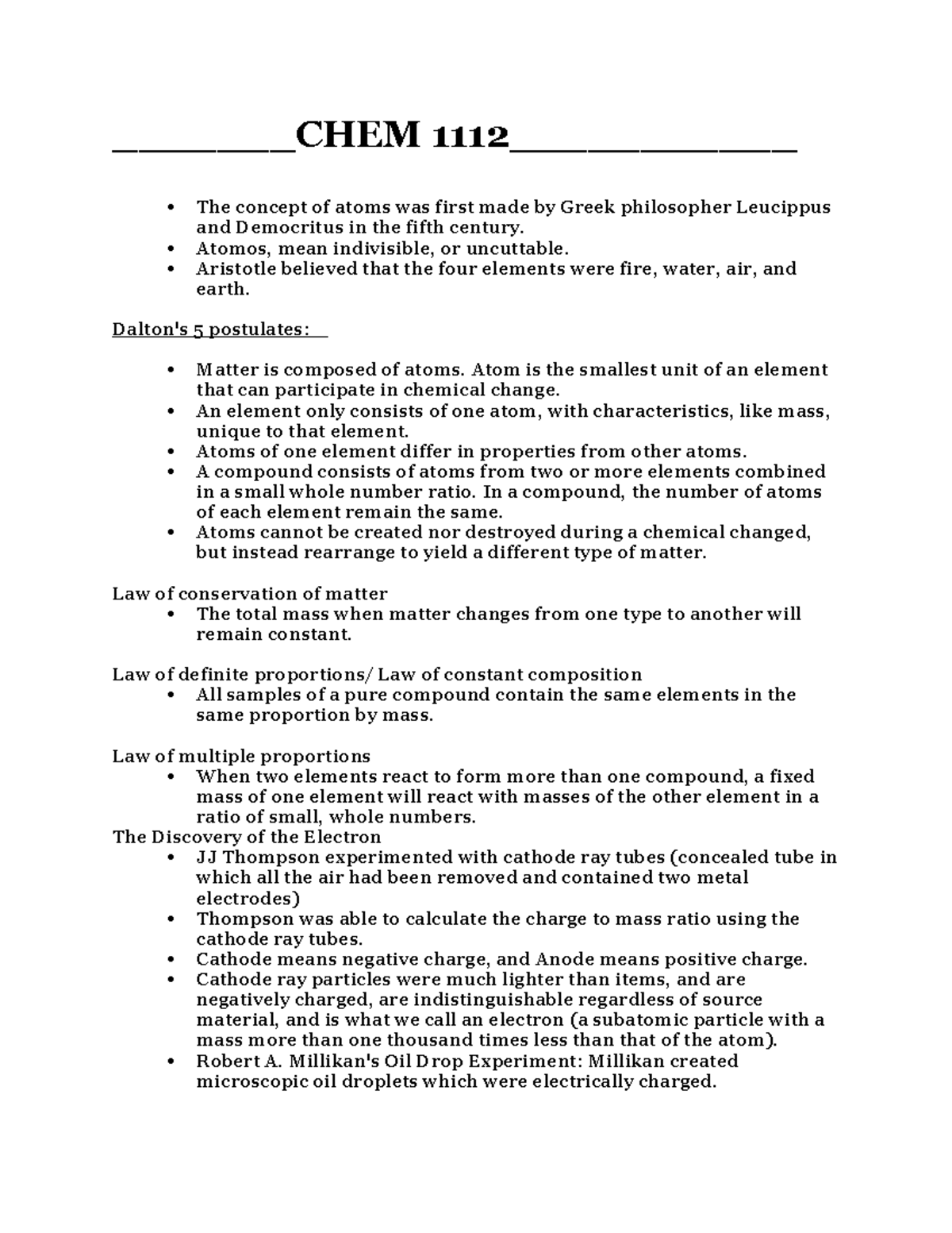 CHEM 1112 - General Basic Freshman Chemistry (CHEM 2010) with Robert ...
