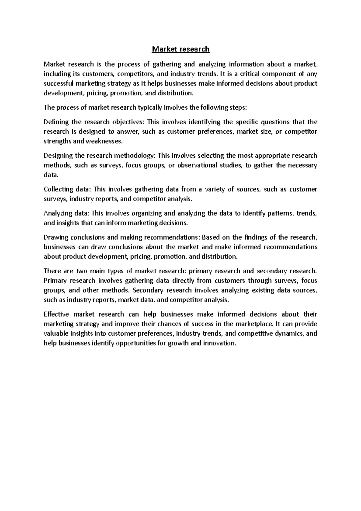 Market research - Market research Market research is the process of ...