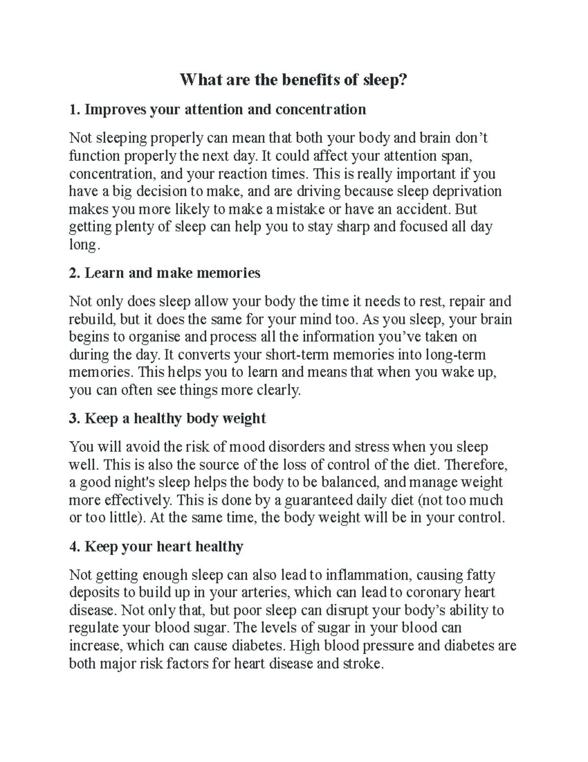 Benefits of sleep - What are the benefits of sleep? Improves your ...