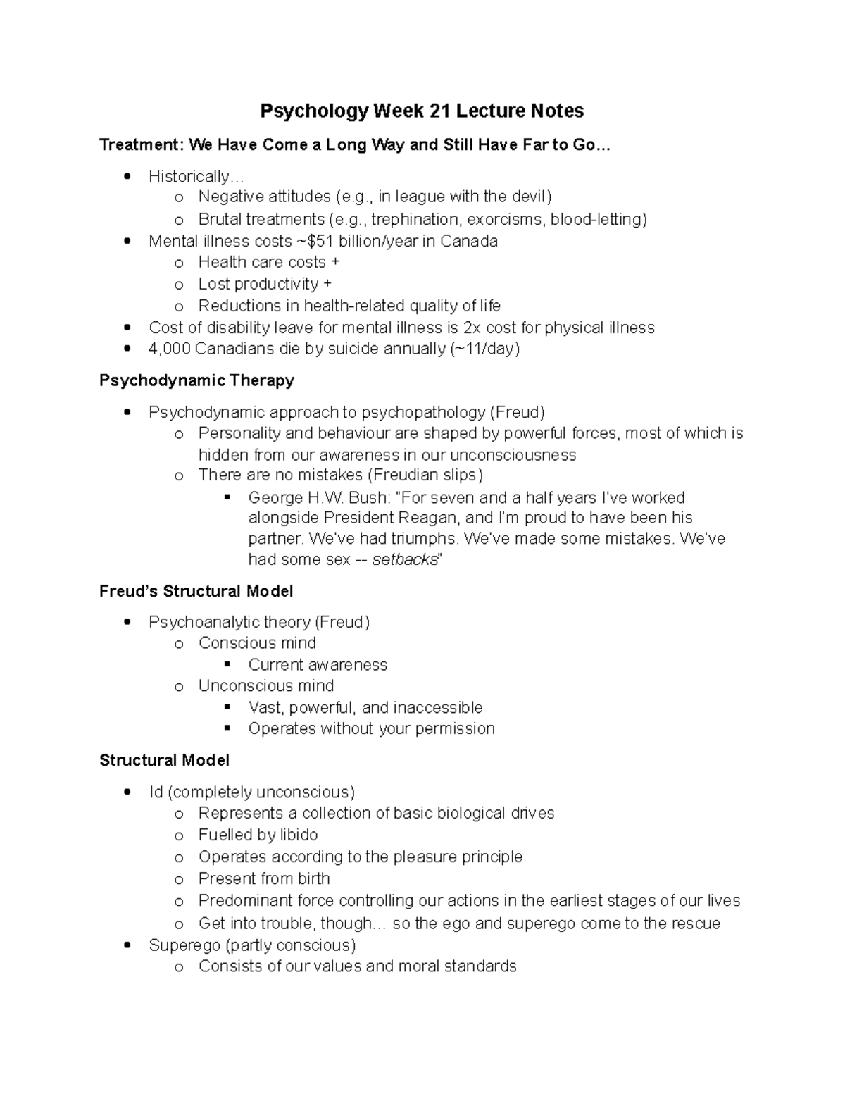 Psychology Week 21 Lecture Notes - Psychology Week 21 Lecture Notes ...