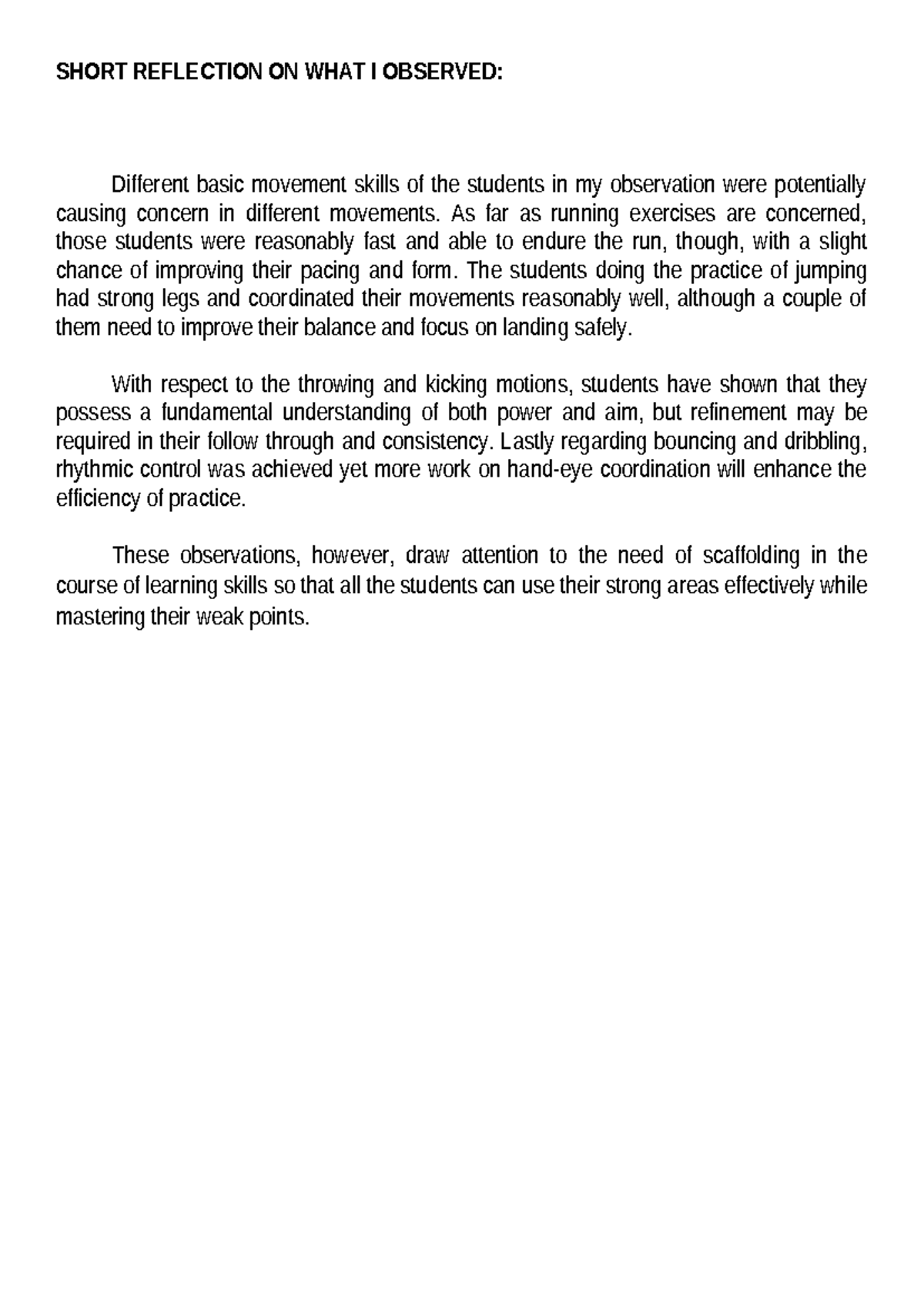 Short reflection - I want a copy of this file - SHORT REFLECTION ON ...