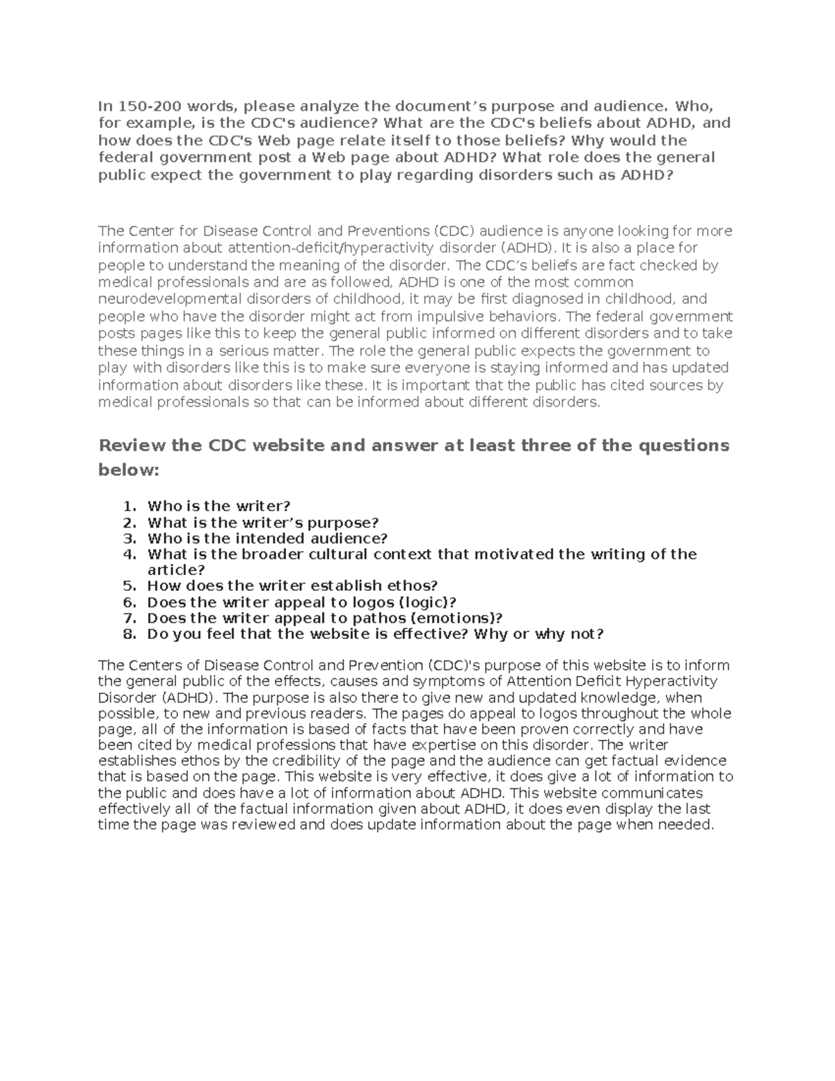 Week 2 ENG-105 - Dq questions - In 150-200 words, please analyze the ...