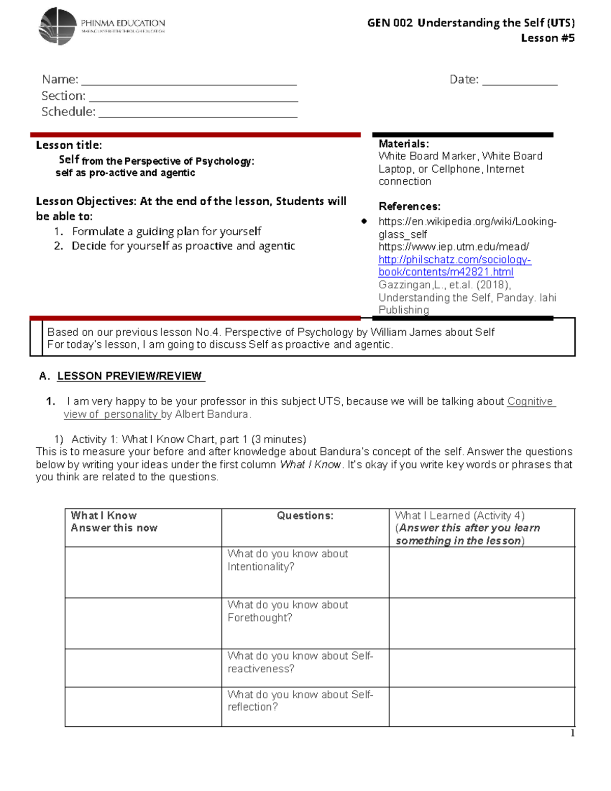 UTS - Lesson 5 - UTS - Lesson # Name ...