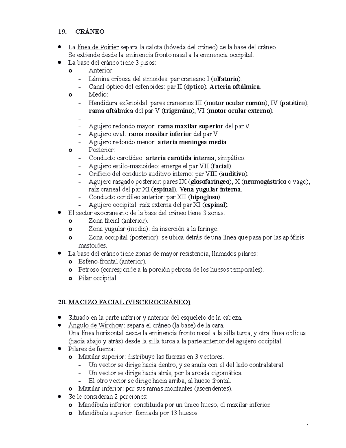 CARA - aasas - 19. CRÁNEO La línea de Poirier separa la calota (bóveda ...