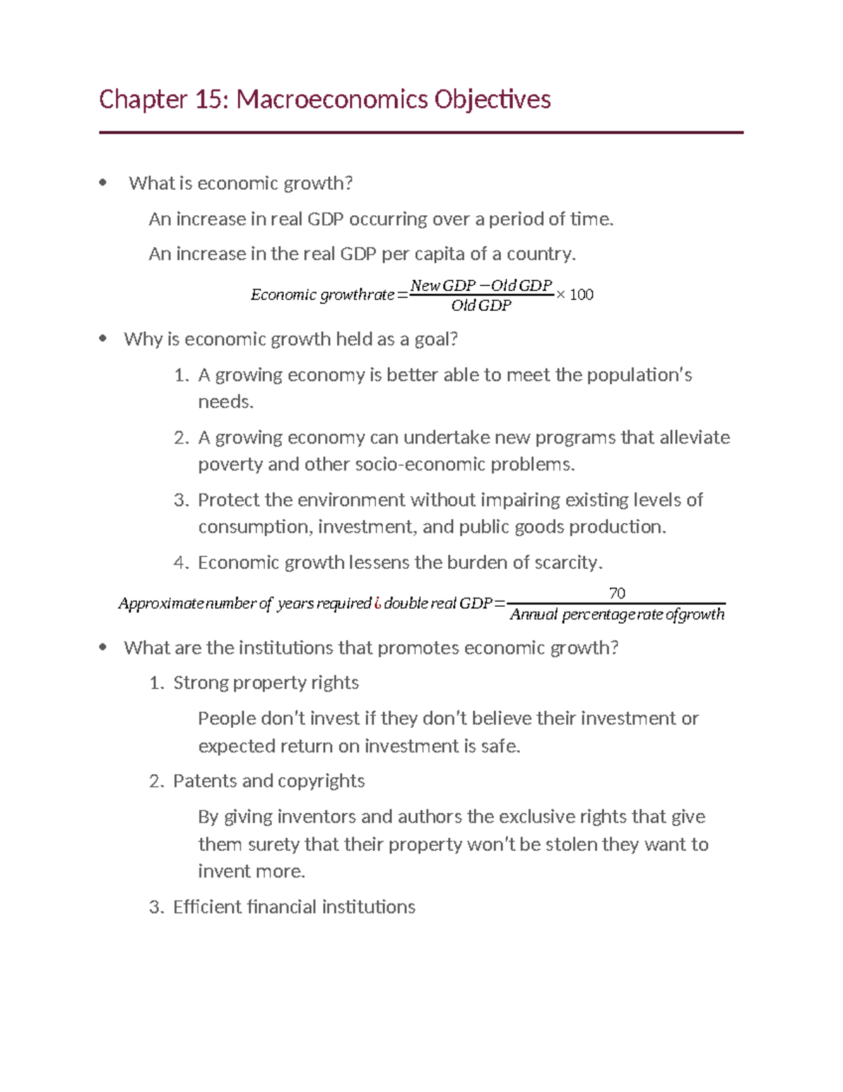 Chapter 15 EKN - Summary Economics - Chapter 15: Macroeconomics ...