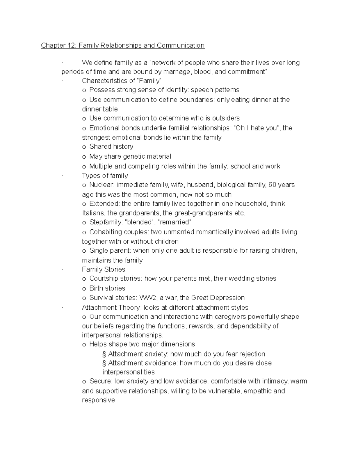 COMM 1500 Chapter 12 Family Relationships and Communication - Chapter ...