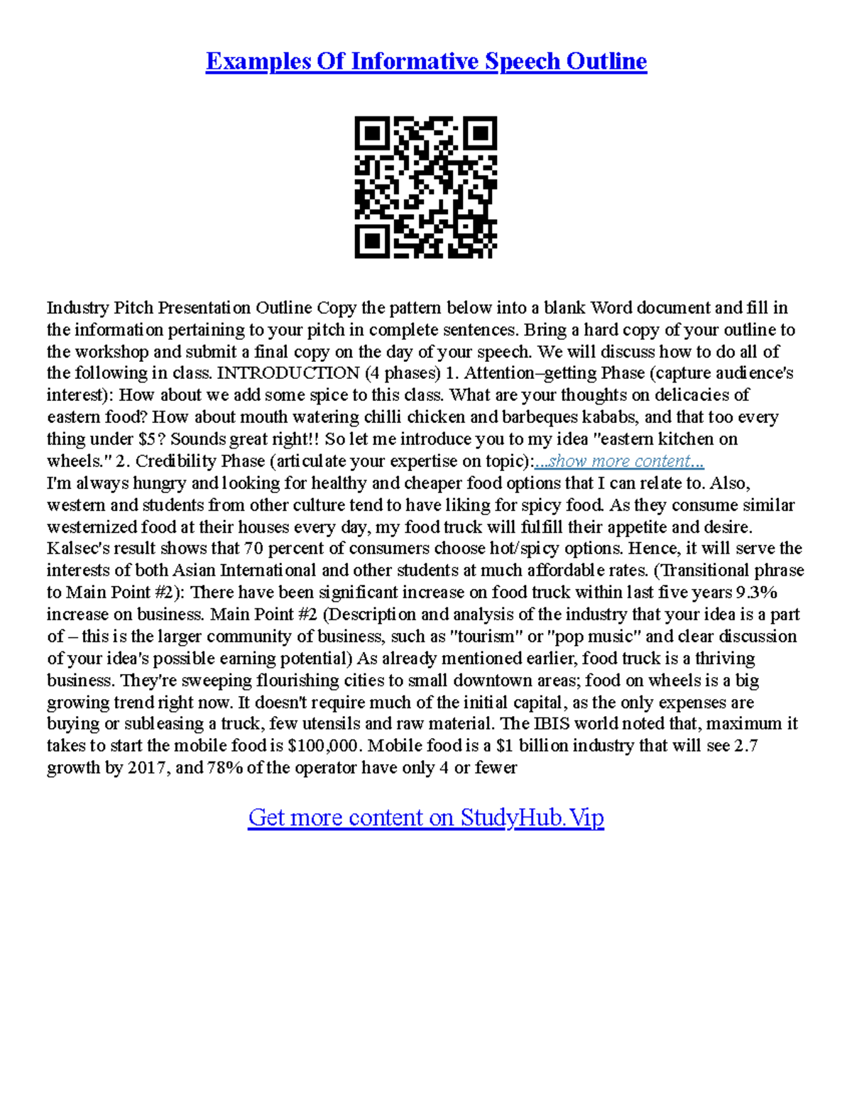 Speech Essay Outline - Examples Of Informative Speech Outline Industry ...